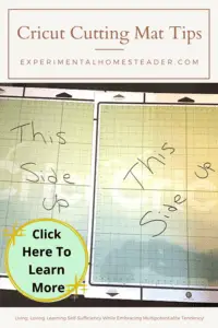 Cricut Cutting Mat Tips - Experimental Homesteader