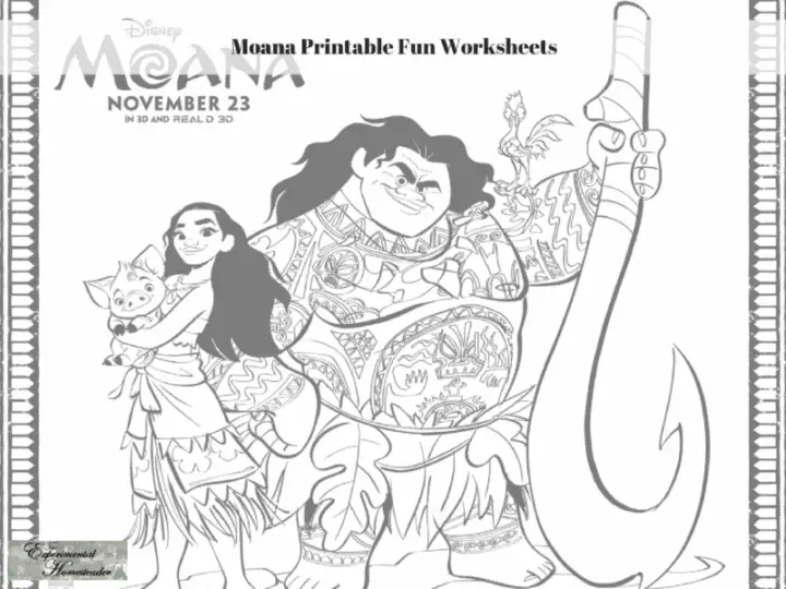 Moana Printable Fun Worksheets - Experimental Homesteader