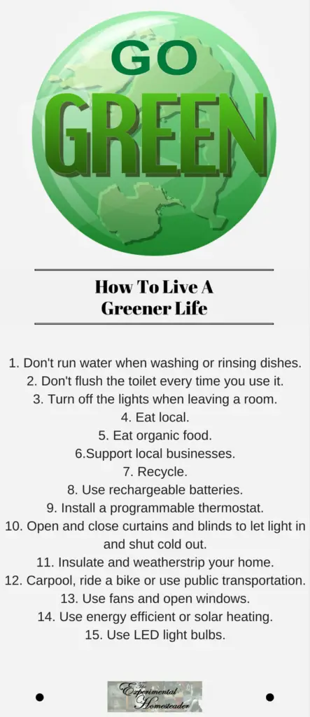 How To Live A Greener Life - Experimental Homesteader