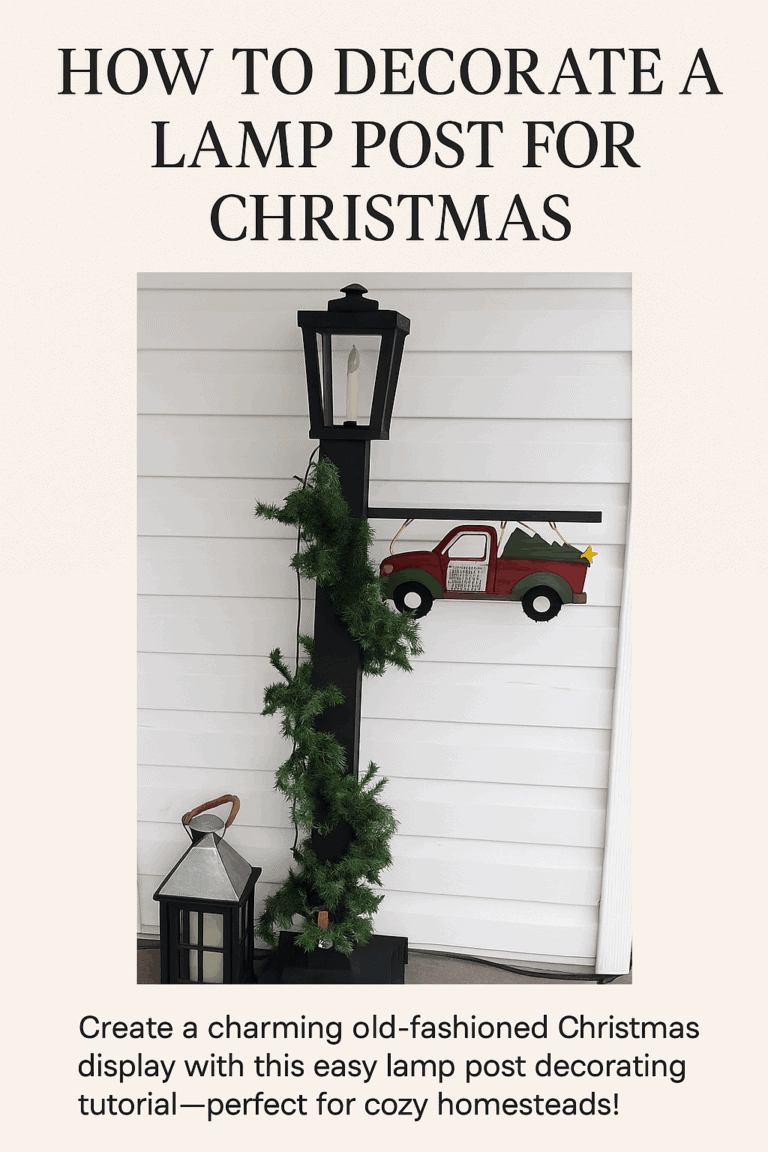 How To Decorate A Lamp Post For Christmas - Experimental Homesteader
