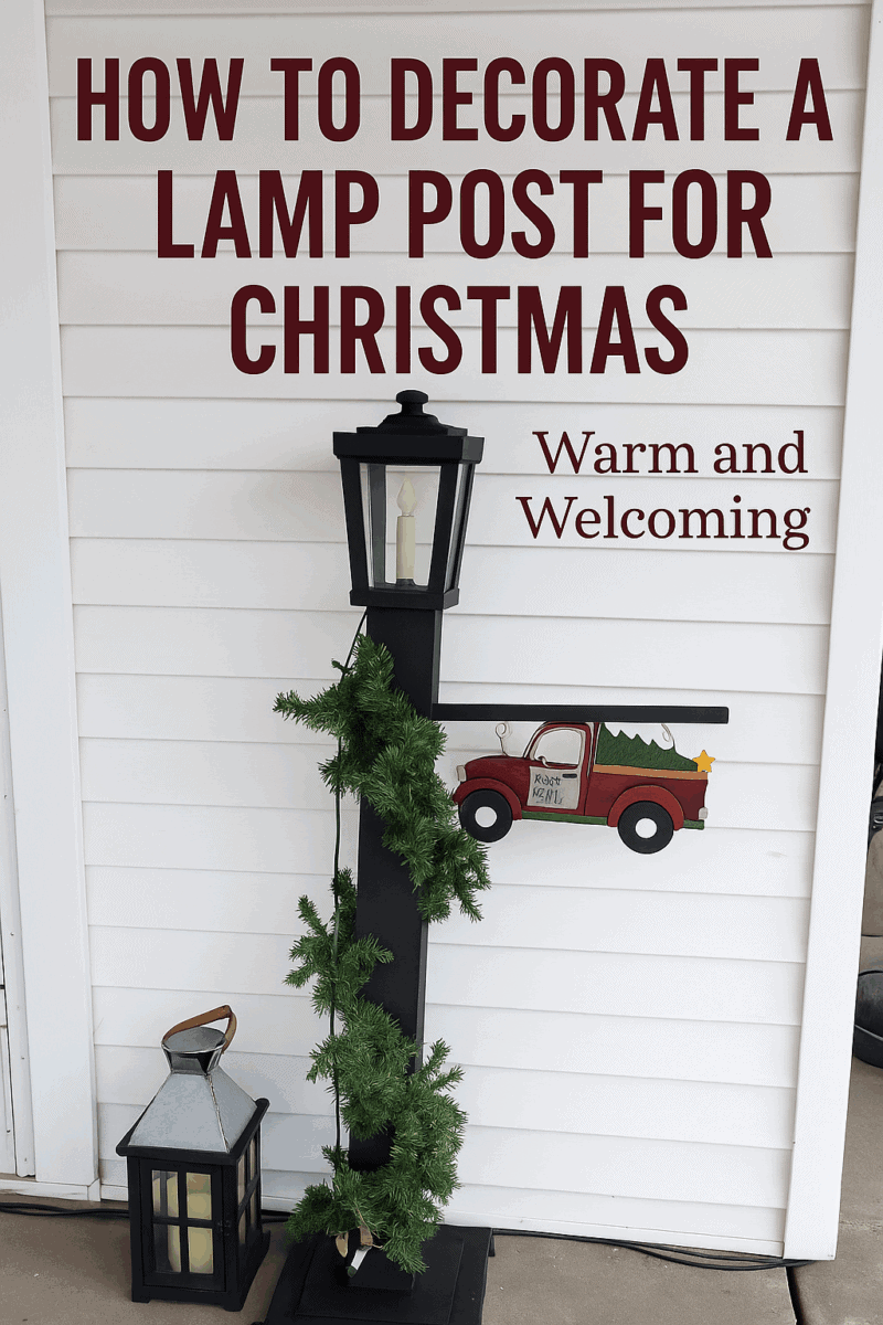 How To Decorate A Lamp Post For Christmas - Experimental Homesteader