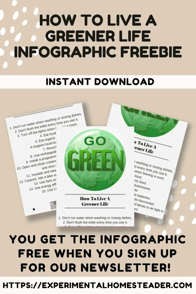 How To Live A Greener Life Infographic Freebie - Experimental Homesteader