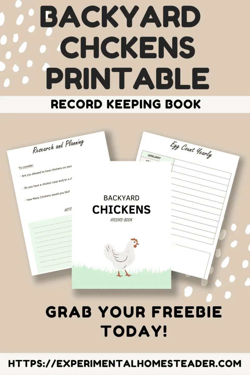 Opt-In Backyard Chicken Keeping Record Book Printable Freebie ...